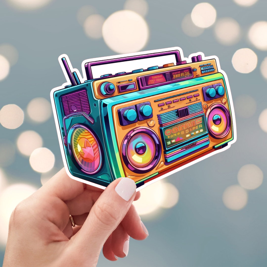 Boombox Sticker, Vintage Radio Sticker, 80's Boombox Sticker, Hip Hop ...