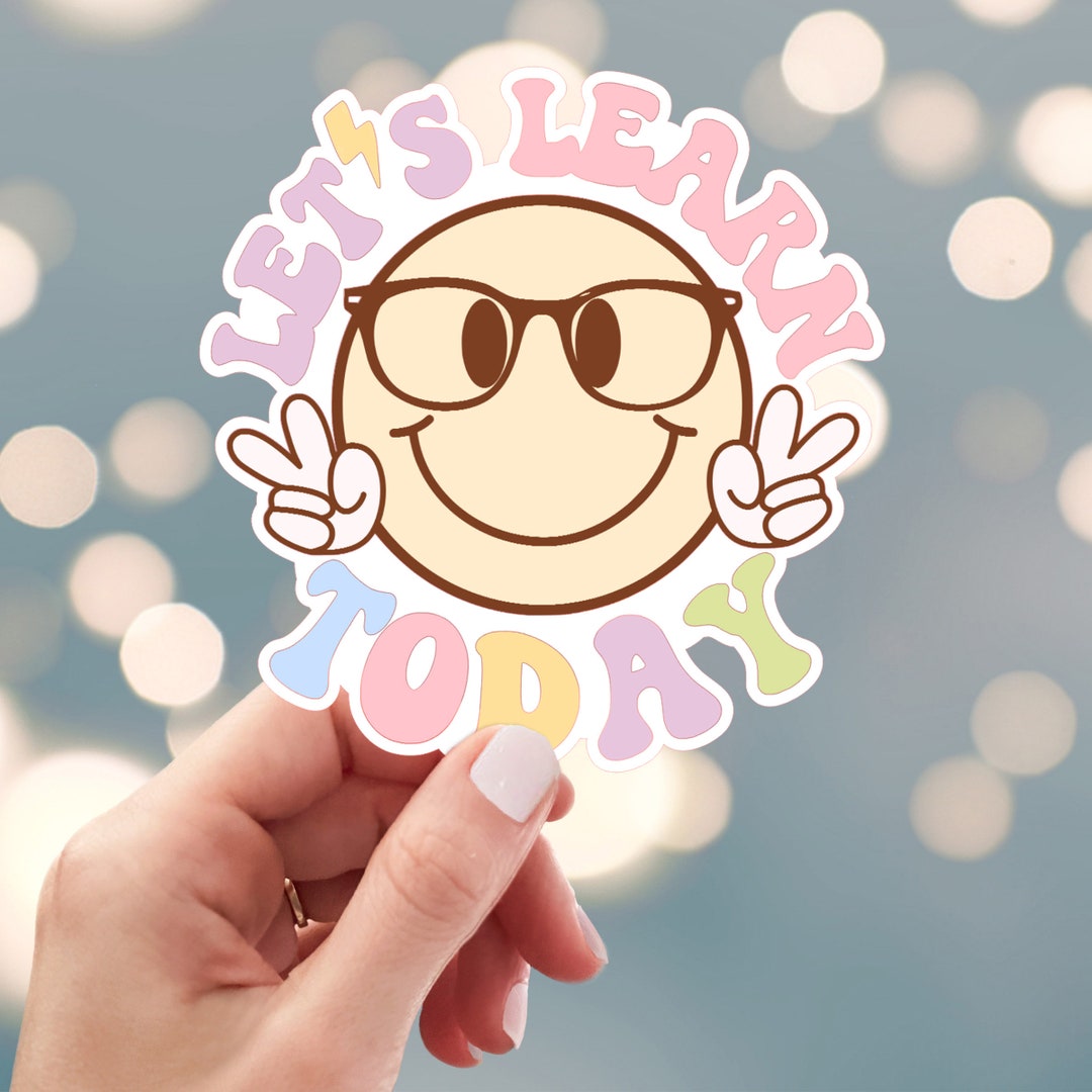 Let's Learn Sticker, Smiley Face Sticker, Teacher Sticker, Smiley Face ...