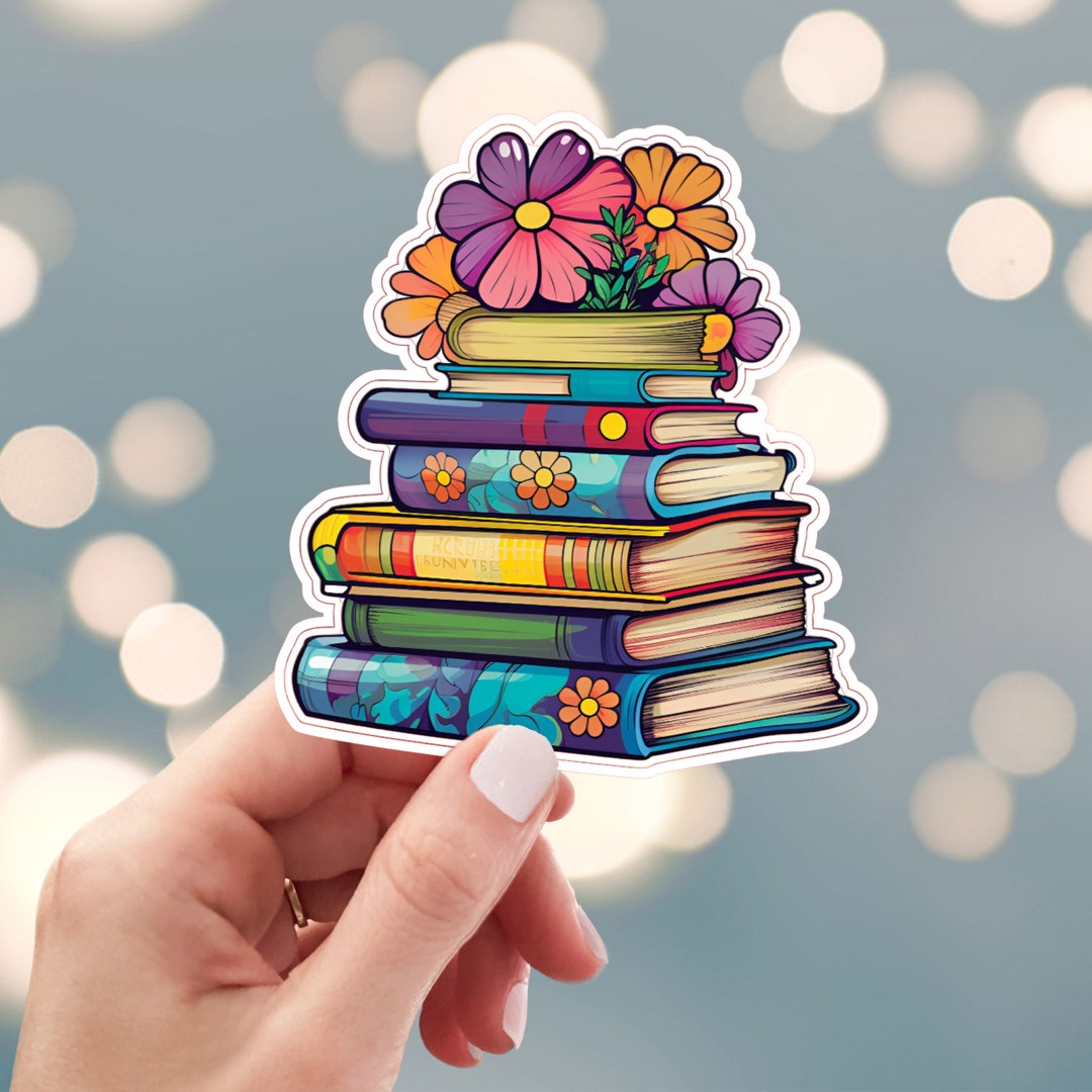 Stack of Books Sticker, School Books Sticker, Library Books Sticker ...