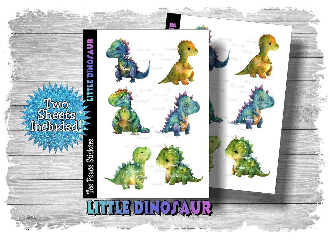 Dinosaur Sticker Sheets, 2 Sheet Bundle, Boy Dinosaurs Planner Stickers ...