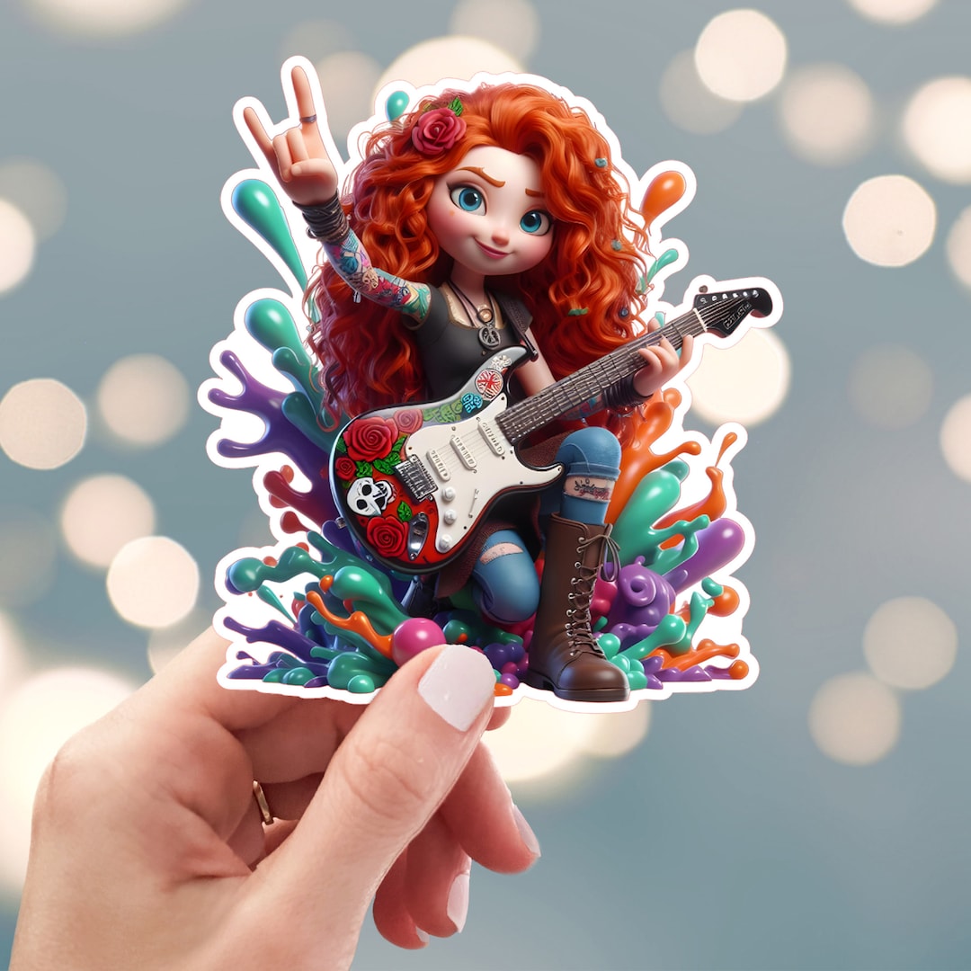 Merida Brave Sticker, Rock N Roll Music Sticker, Rock Electric Guitar ...