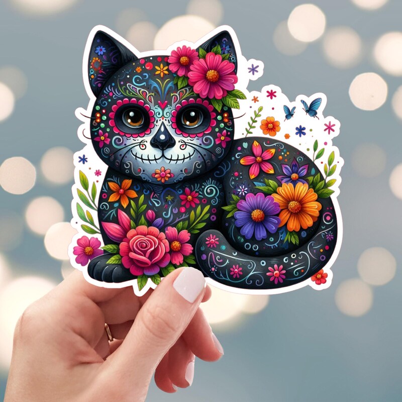 Sugar Skull Cat - Etsy