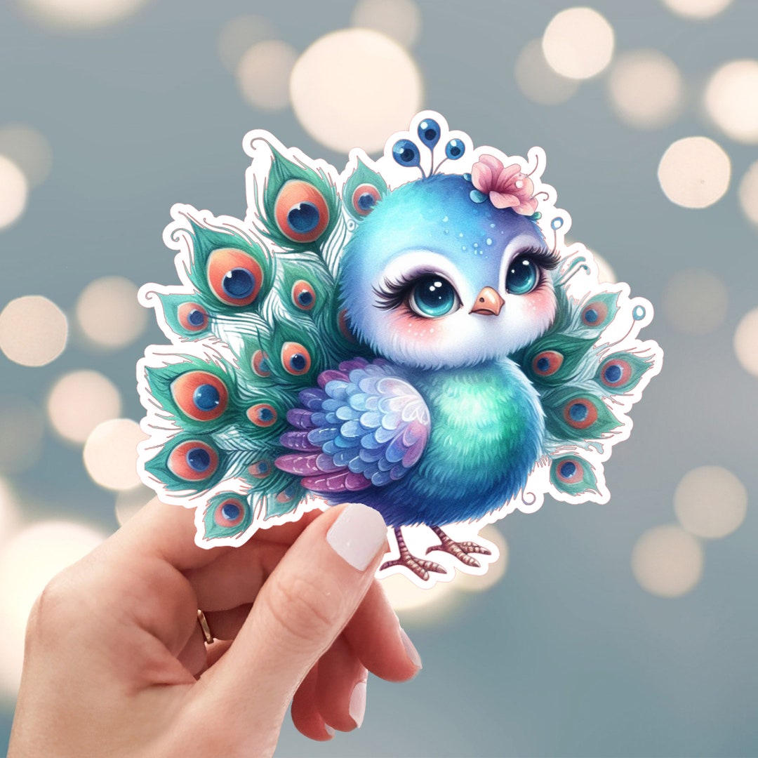 Peacock Sticker, Peacock Feather Sticker, Pretty Peacock Sticker ...