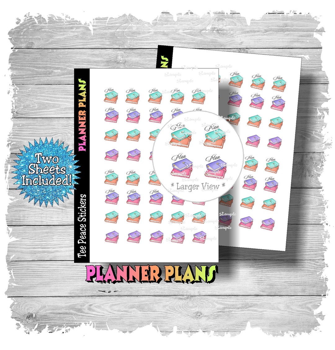 Planner Icon Sticker Sheets, 2 Sheet Bundle, Plan Activities Stickers ...