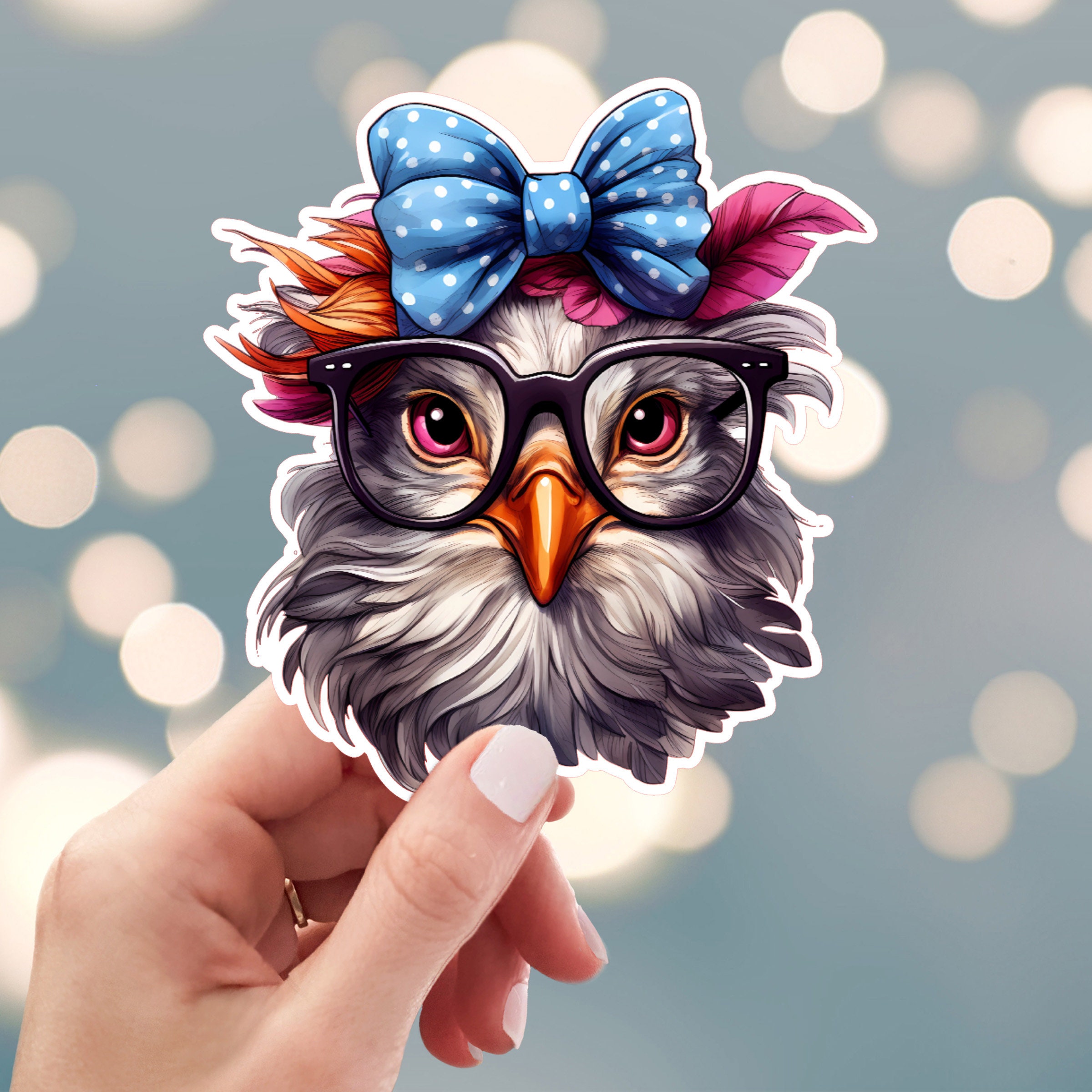 Farm Chicken Sticker, Fancy Hen Sticker, Mother Hen Sticker, Funny ...