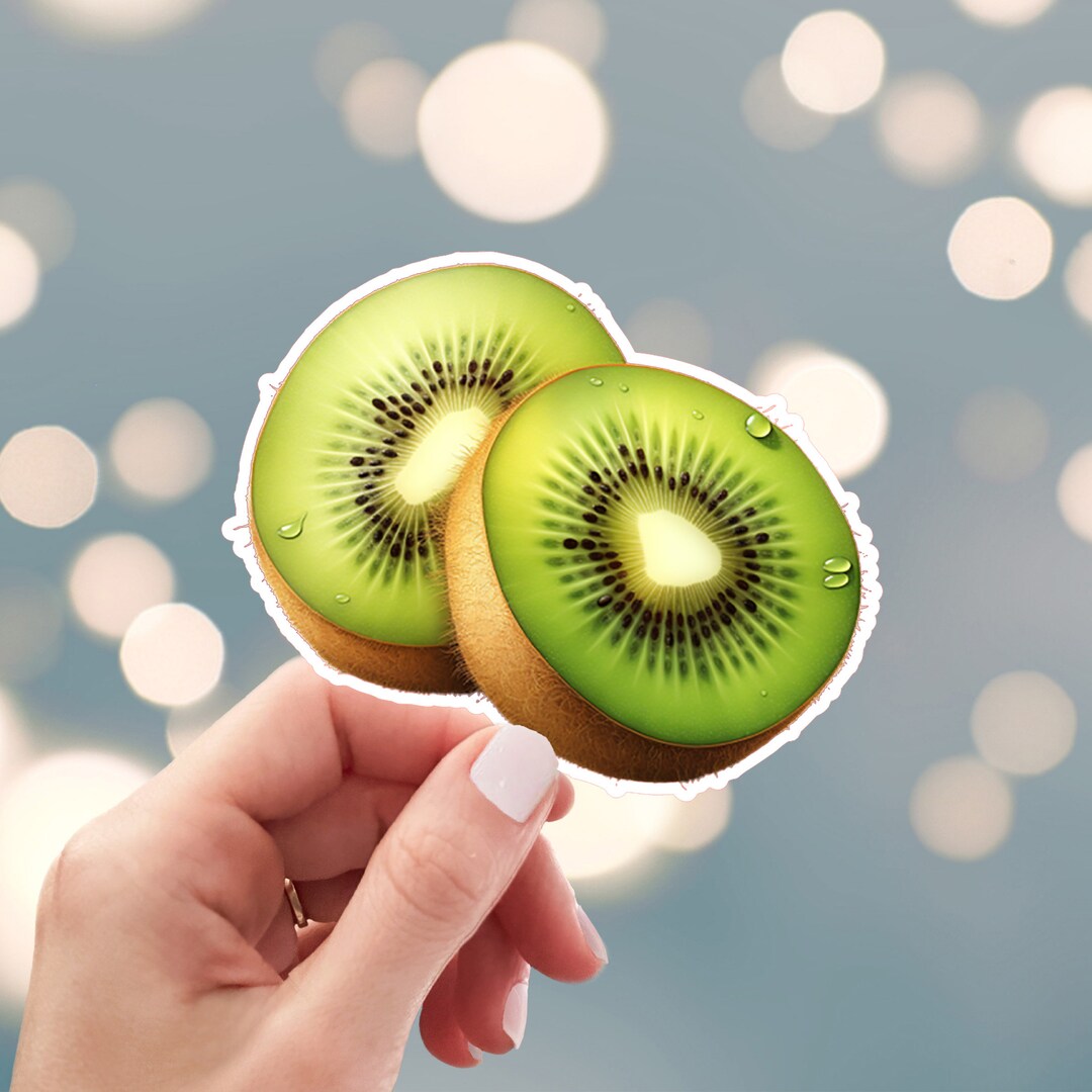 Kiwi Fruit Sticker, Tropical Kiwi Sticker, Kawaii Fruit Sticker, Green ...
