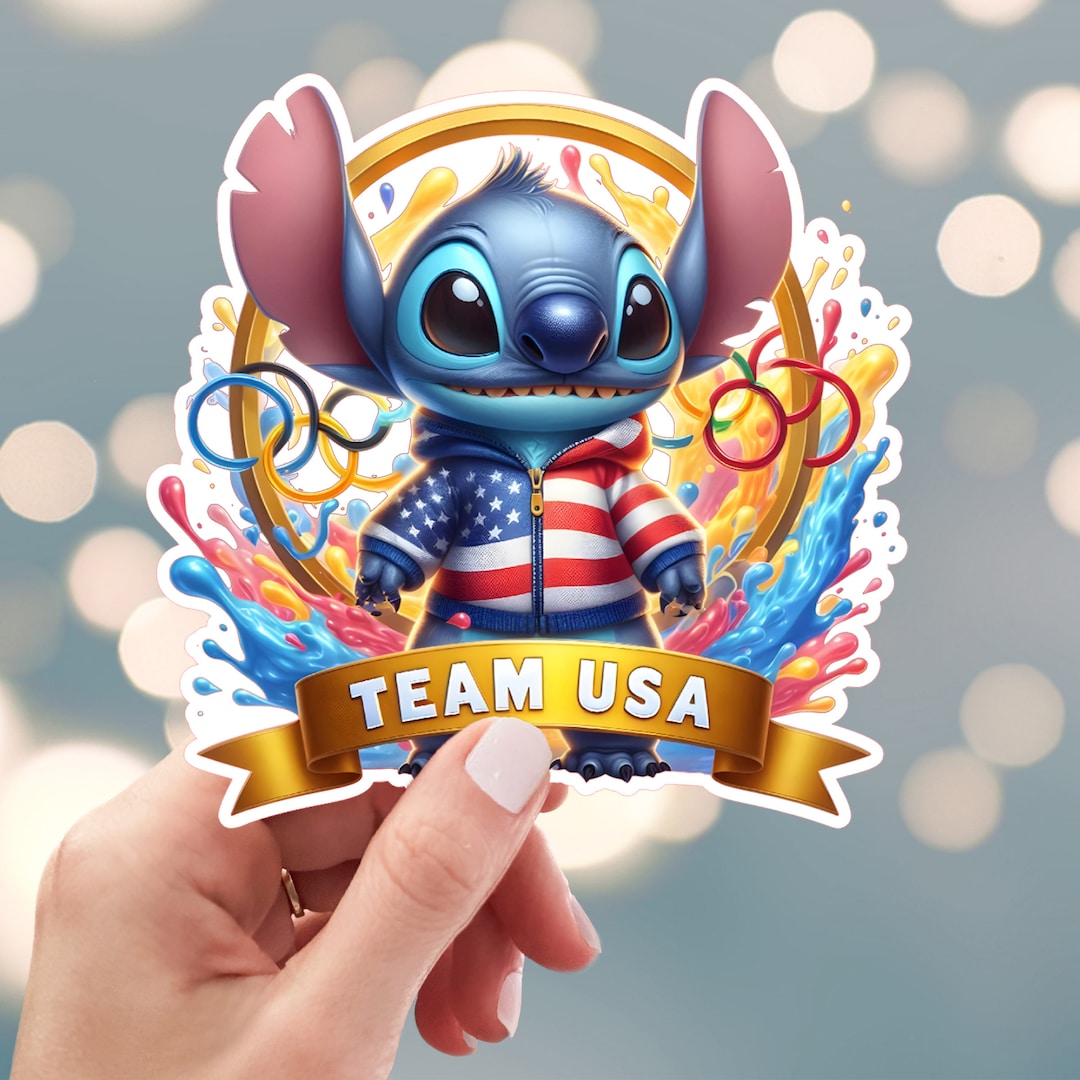 Stitch Olympics Sticker, Team USA Sticker, Olympics Sticker, USA ...