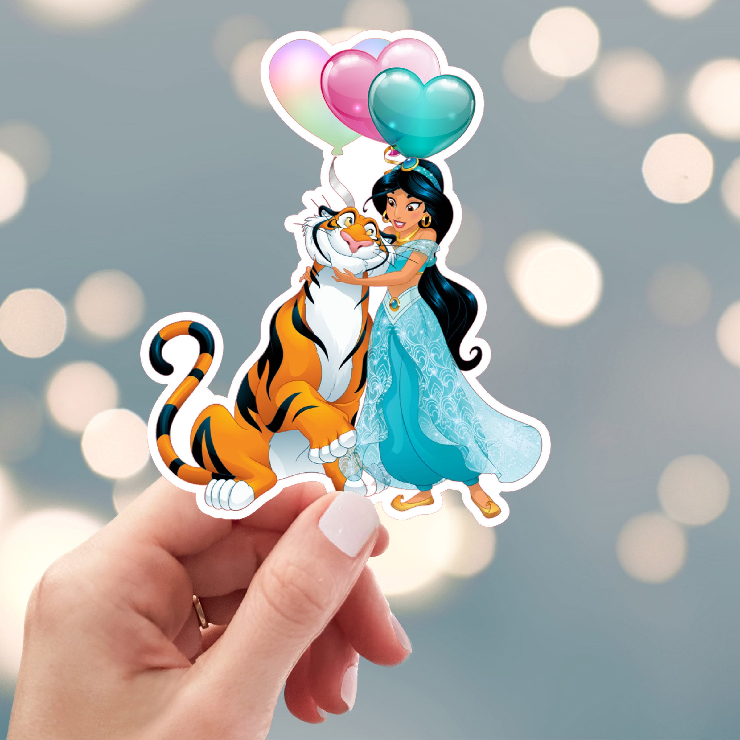 Jasmine Aladdin Sticker, Rajah Tiger Sticker, Princess Jasmine Sticker ...