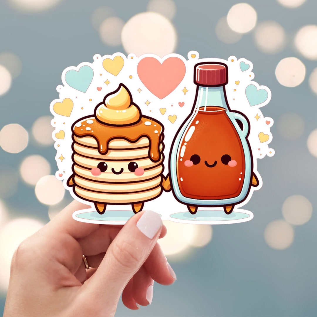 Pancakes & Syrup Sticker, Perfect Pair Sticker, Breakfast Food Sticker ...