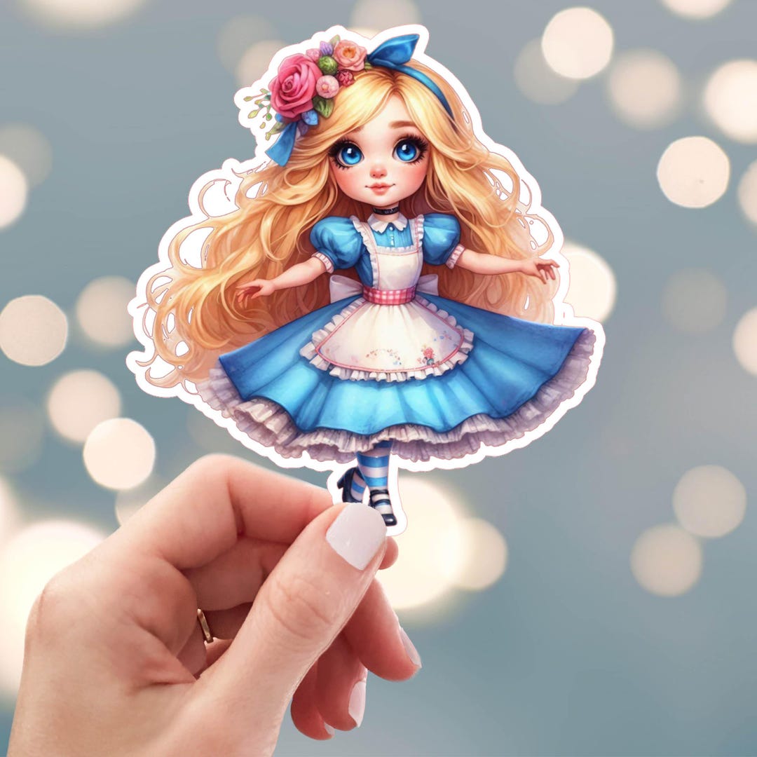 Alice Sticker, Alice in Wonderland Sticker, Adventures in Wonderland ...