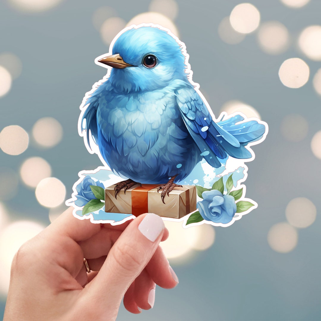 Blue Bird Sticker, Bird Nest Sticker, Baby Blue Bird Sticker, Blue Bird ...