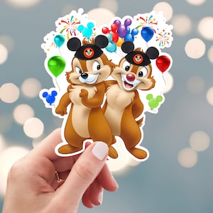 Chip and Dale Sticker, Mickey Mouse Vacation Sticker, Birthday Sticker ...
