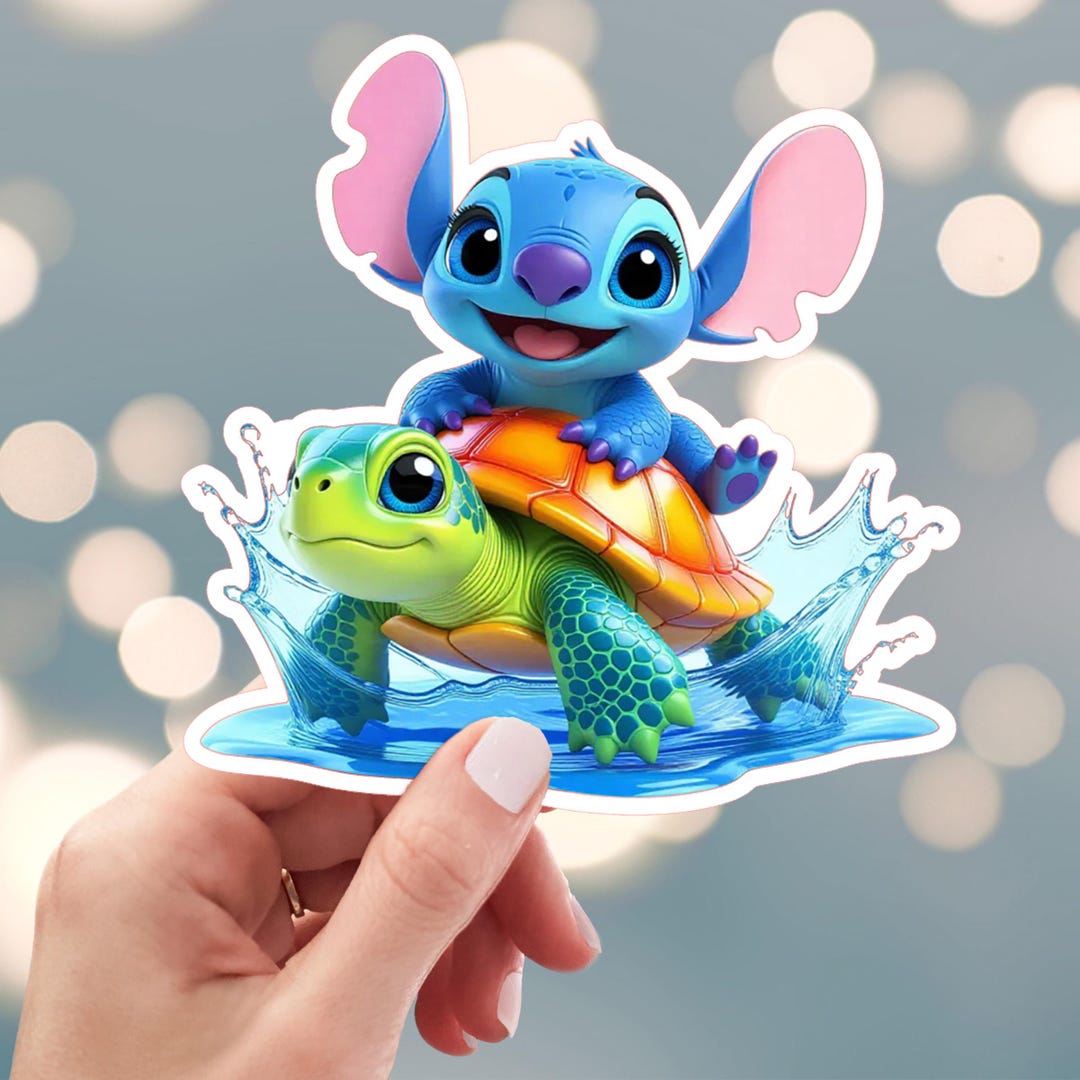 Stitch Turtle Sticker, Fast Turtle Sticker, Turtle Race Sticker, Stitch ...