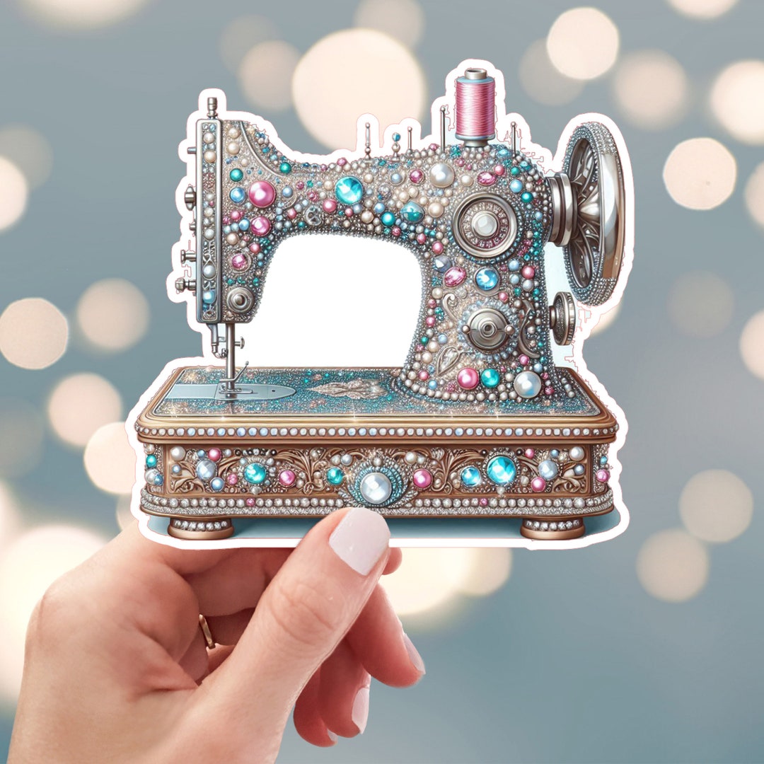 Sewing Machine Sticker, Seamstress Sticker, Quilting Machine Sticker ...