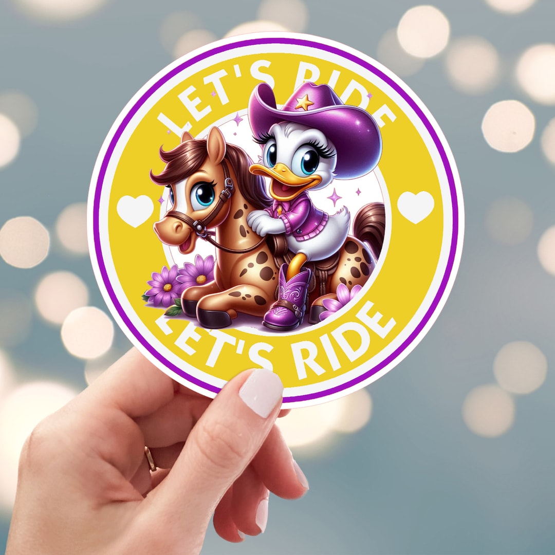 Daisy Duck Sticker, Horse Riding Sticker, Let's Ride Sticker, Derby ...