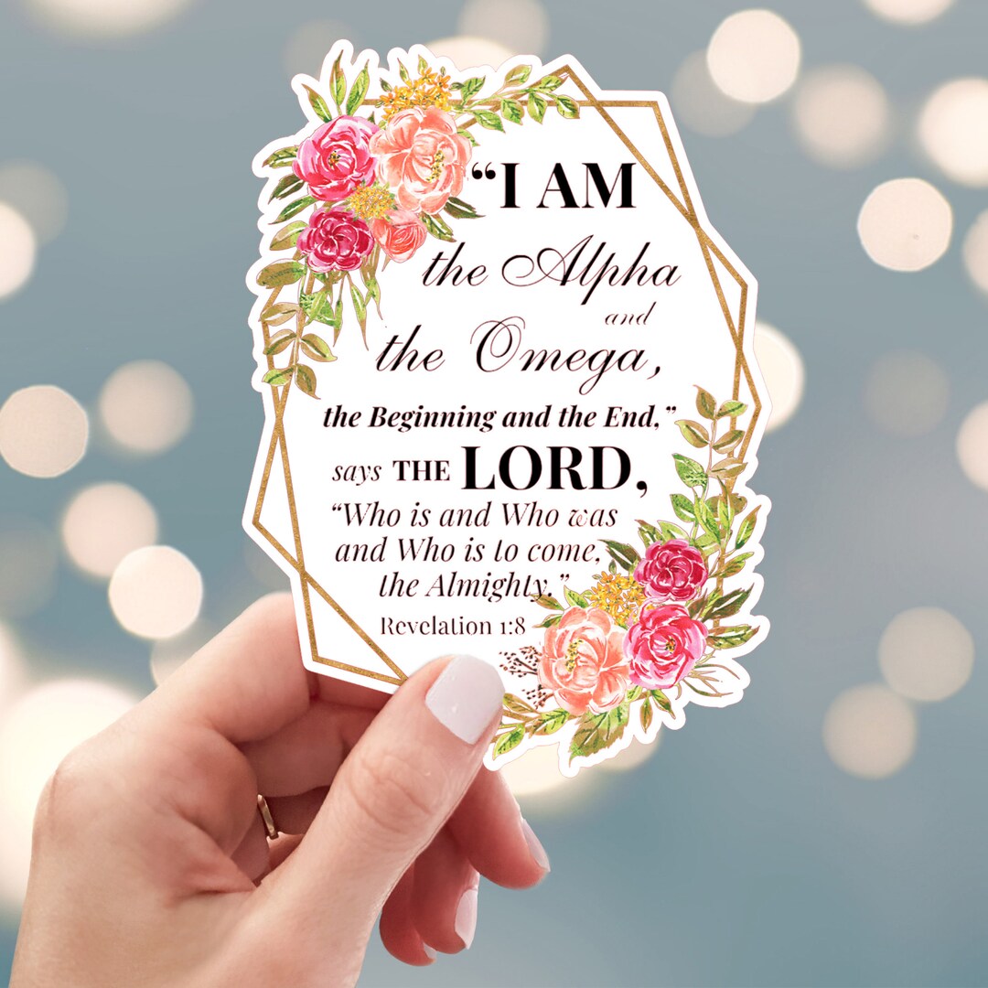 Biblical Sticker, I Am the Alpha & Omega Sticker, Christian Sticker ...
