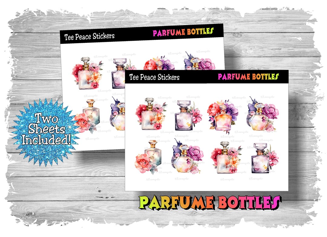 Perfume Bottle Sticker Sheets 2 Sheet Bundle Cologne Bottle - Etsy