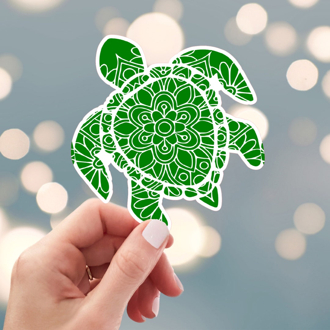 Mandela Turtle Sticker, Green Turtle Sticker, Sea Turtle Sticker, I ...