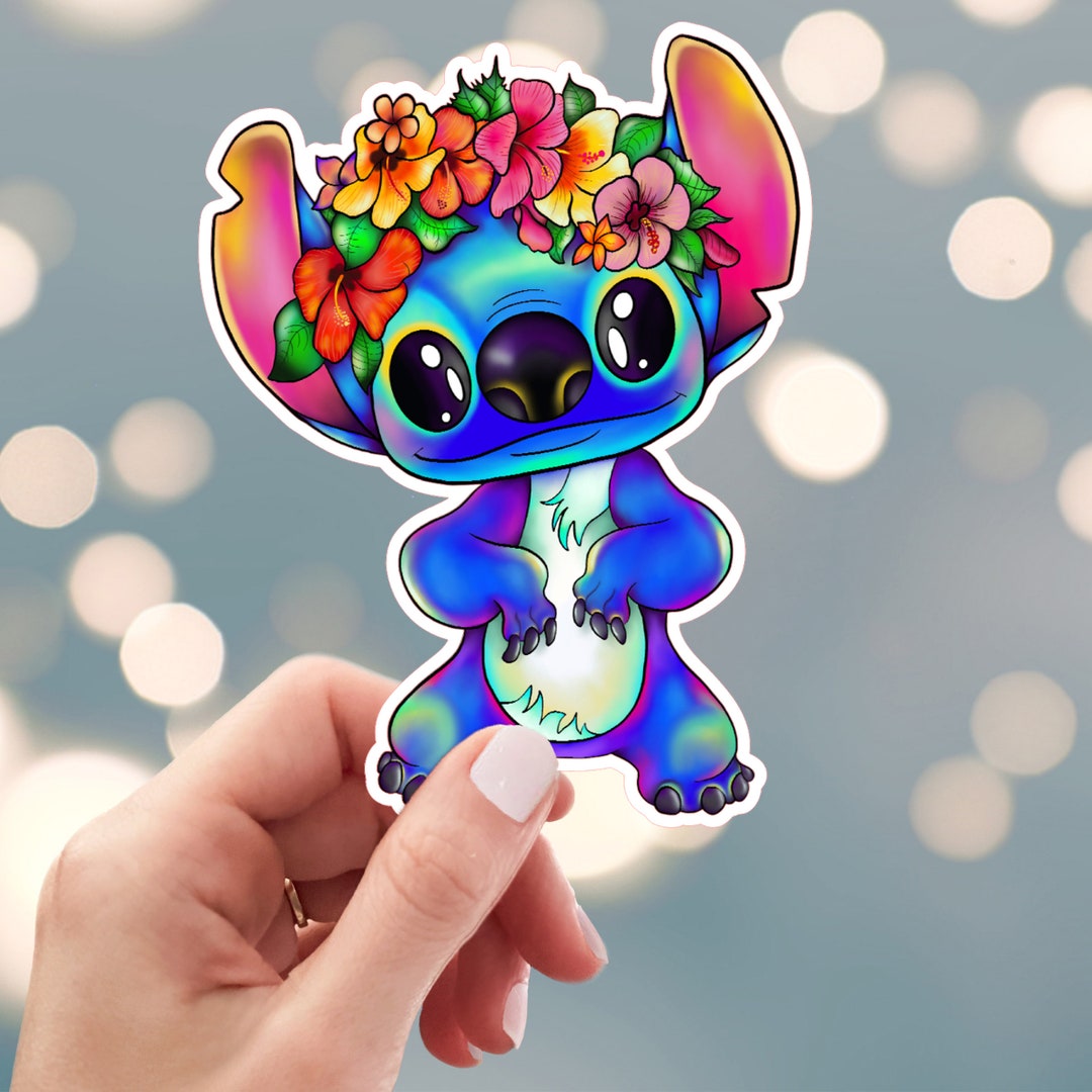 Stitch Sticker, Floral Stitch Sticker, Artsy Stitch Sticker, Blue ...