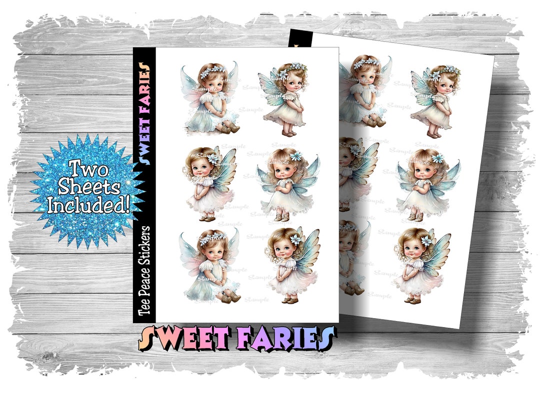 Little Fairy Sticker Sheets, 2 Sheet Bundle, Girl Fairies Stickers ...