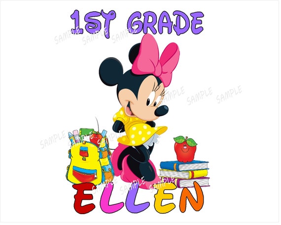 Minnie Mouse School Graphic Personalized Shirt Iron on - Etsy