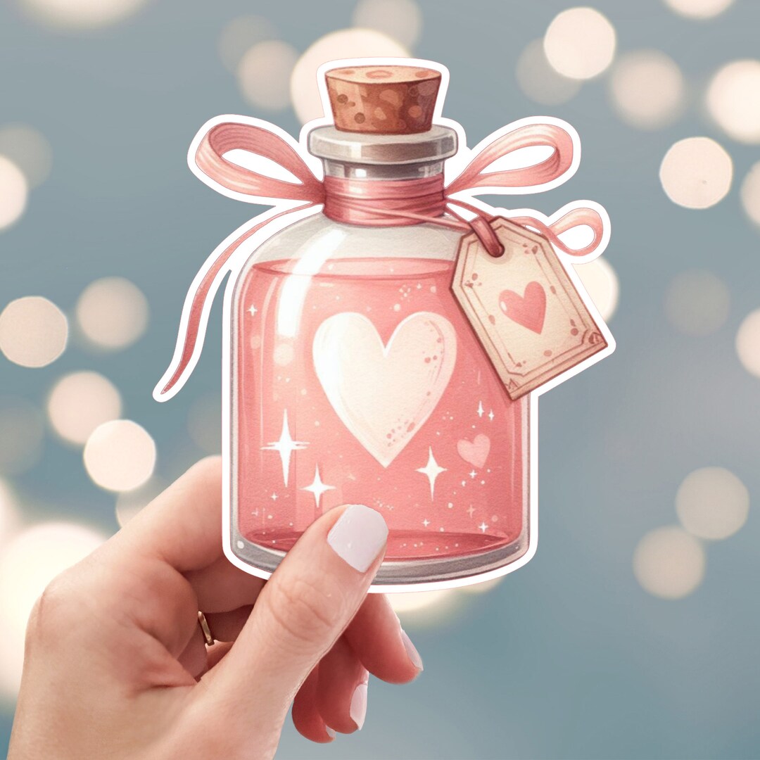 Love Potion Sticker, Love Poison Sticker, Valentines Perfume Sticker ...