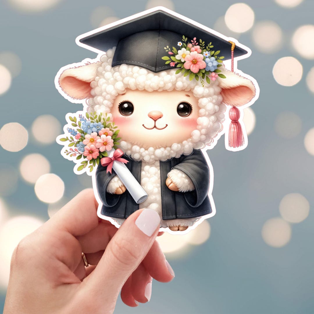 Graduation Lamb Sticker, Graduate Diploma Sticker, Kindergarten ...