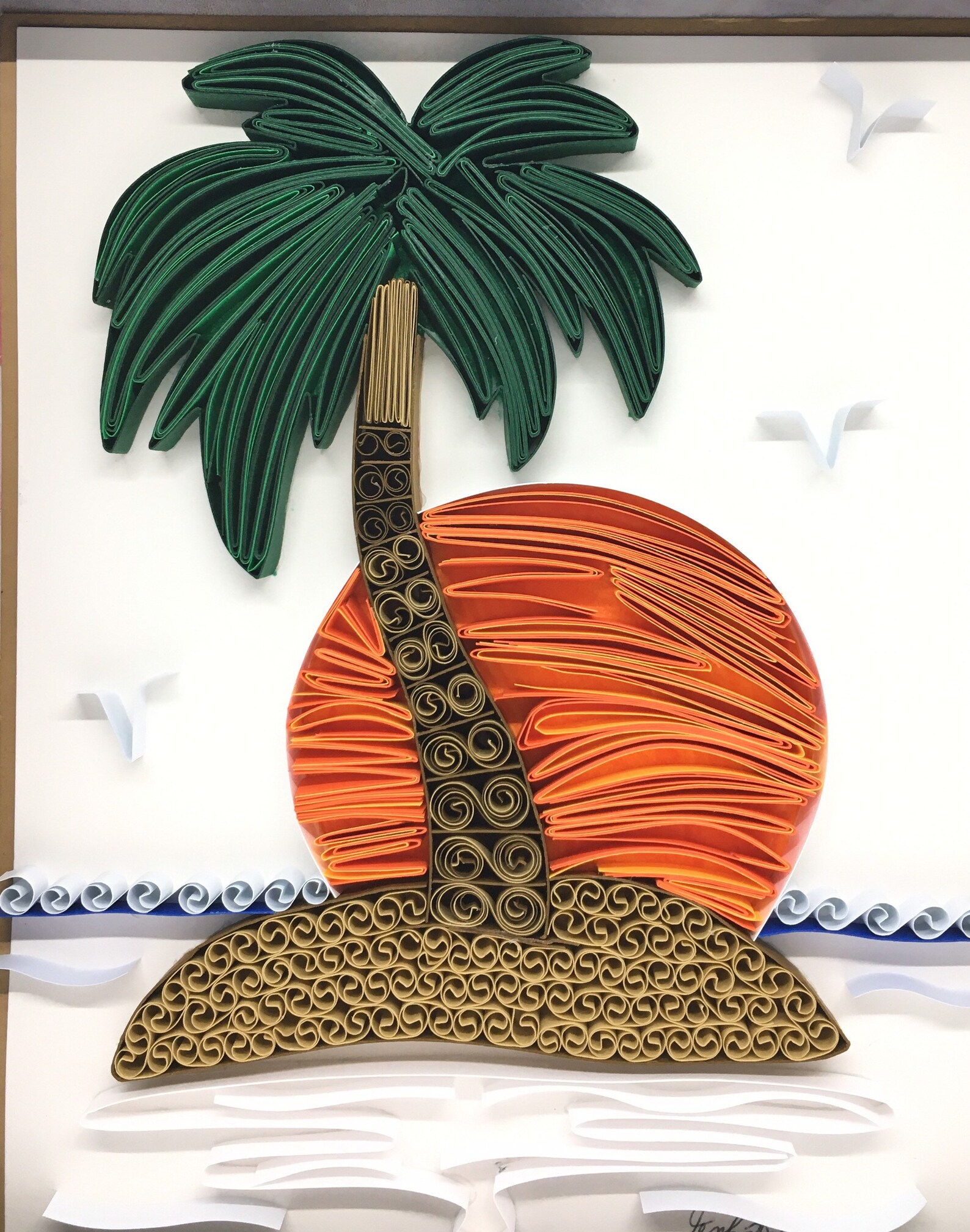 Palm Tree Summer Theme Wall Art Decor Quilling Seasonal Ocean - Etsy