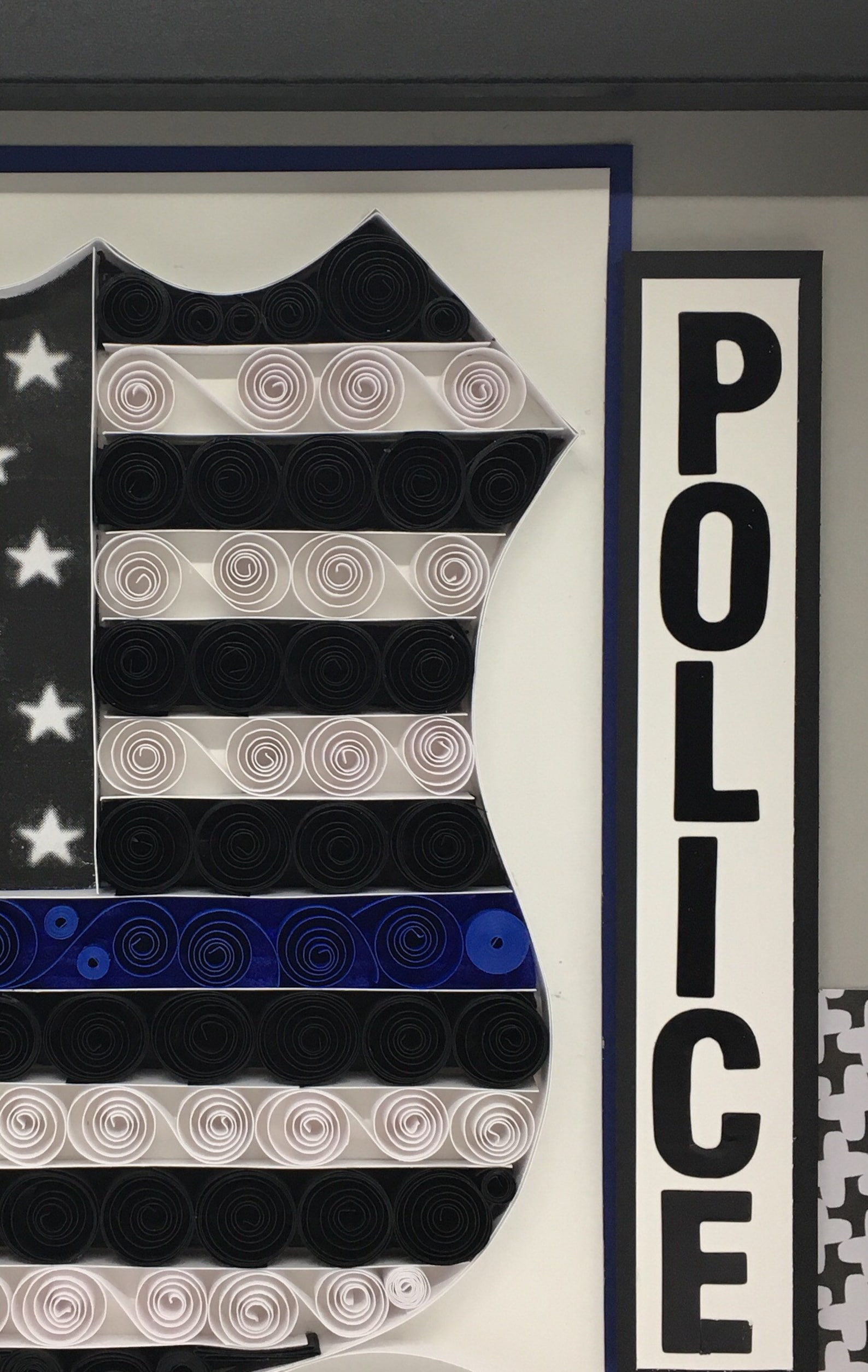 Police Badge Wall Art Quilled Police Officer Flag Shadow Box - Etsy