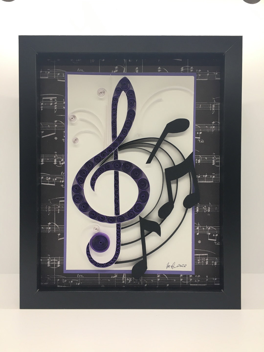 Treble Clef Music Note| Framed Wall Art Room Decor| Music Themed Gifts ...