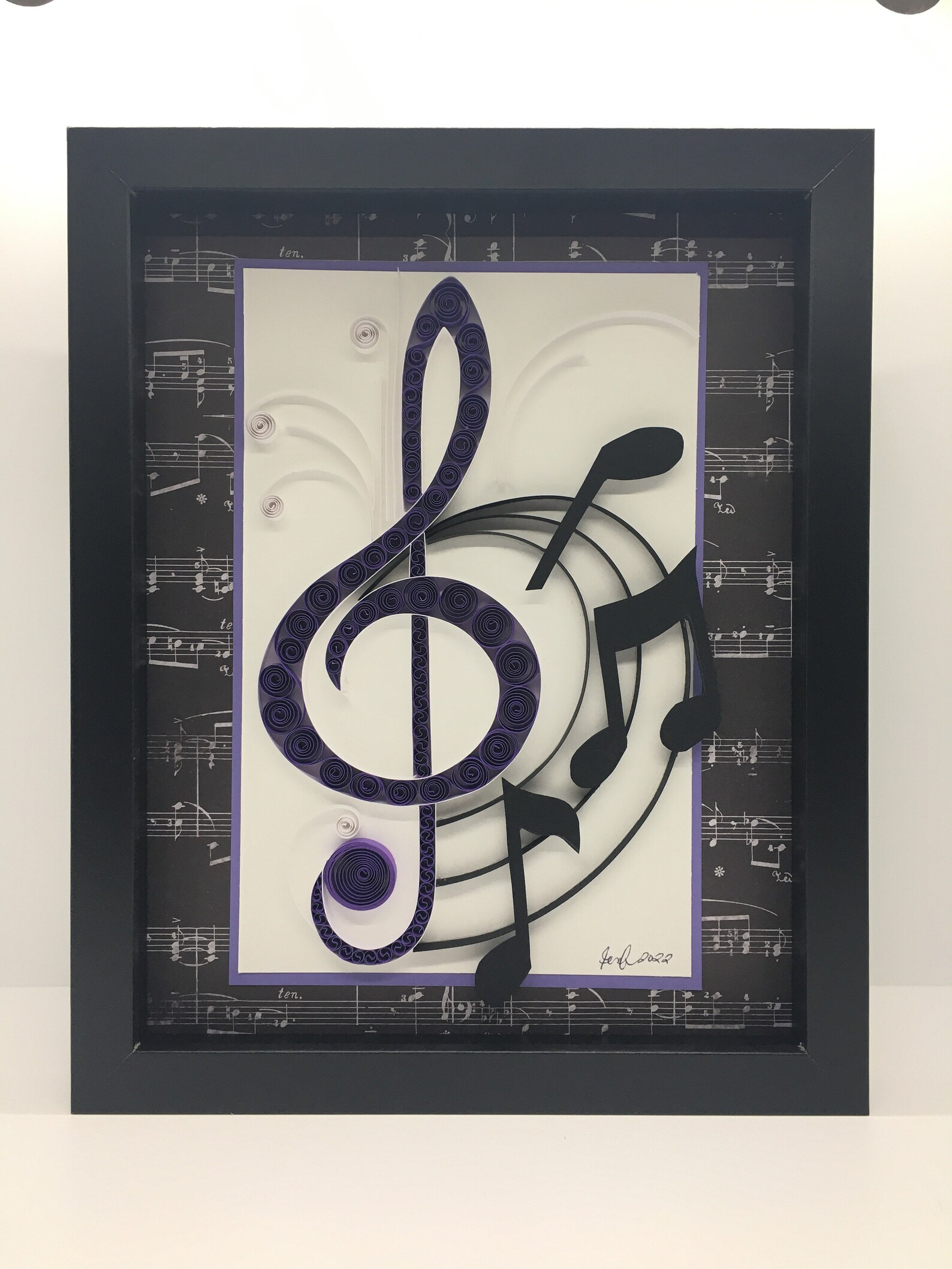 Treble Clef Music Note Framed Wall Art Room Decor Music - Etsy