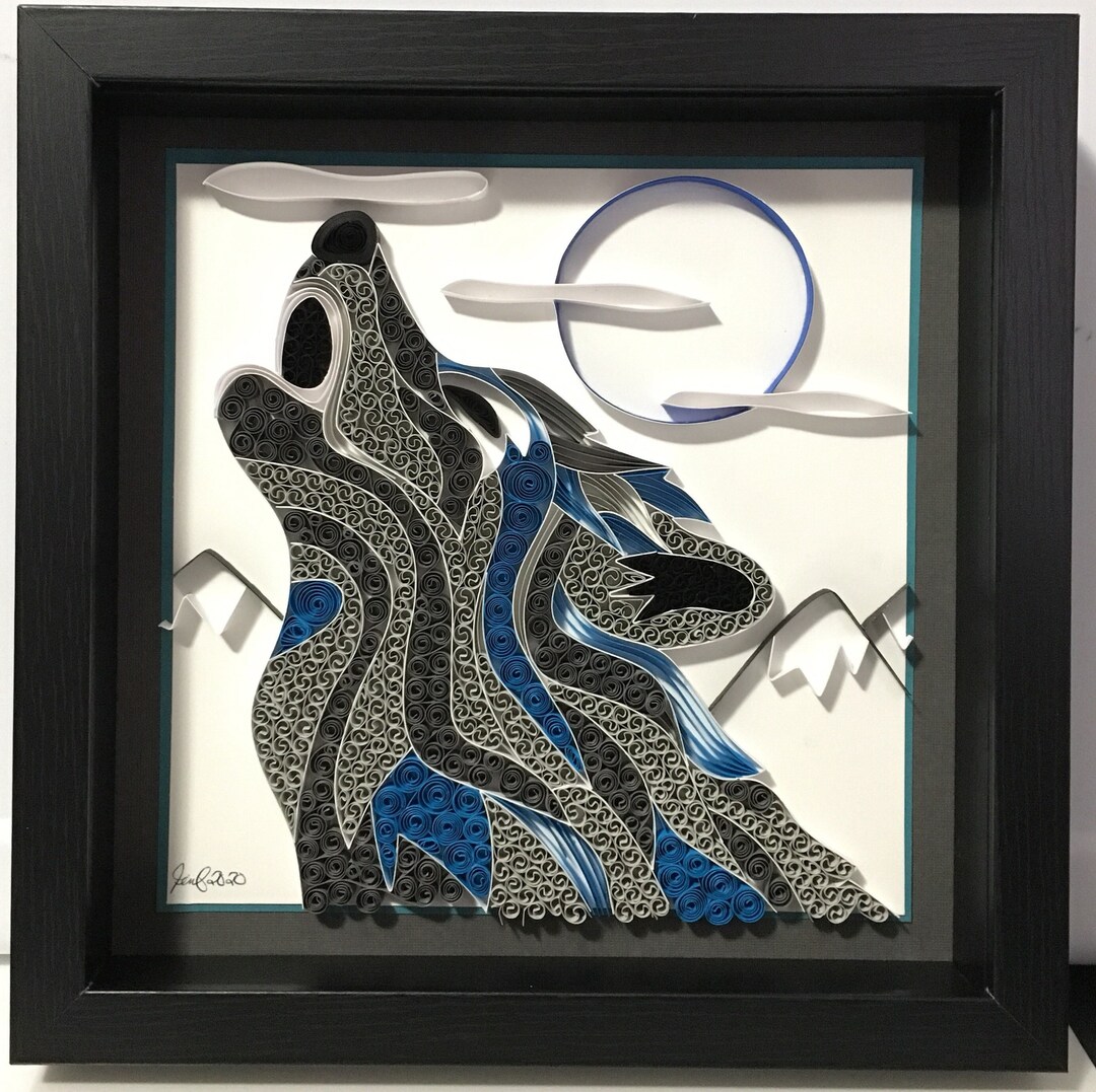 Howling Wolf Wall Art| Framed Shadow Box Animal Home Decor - Etsy