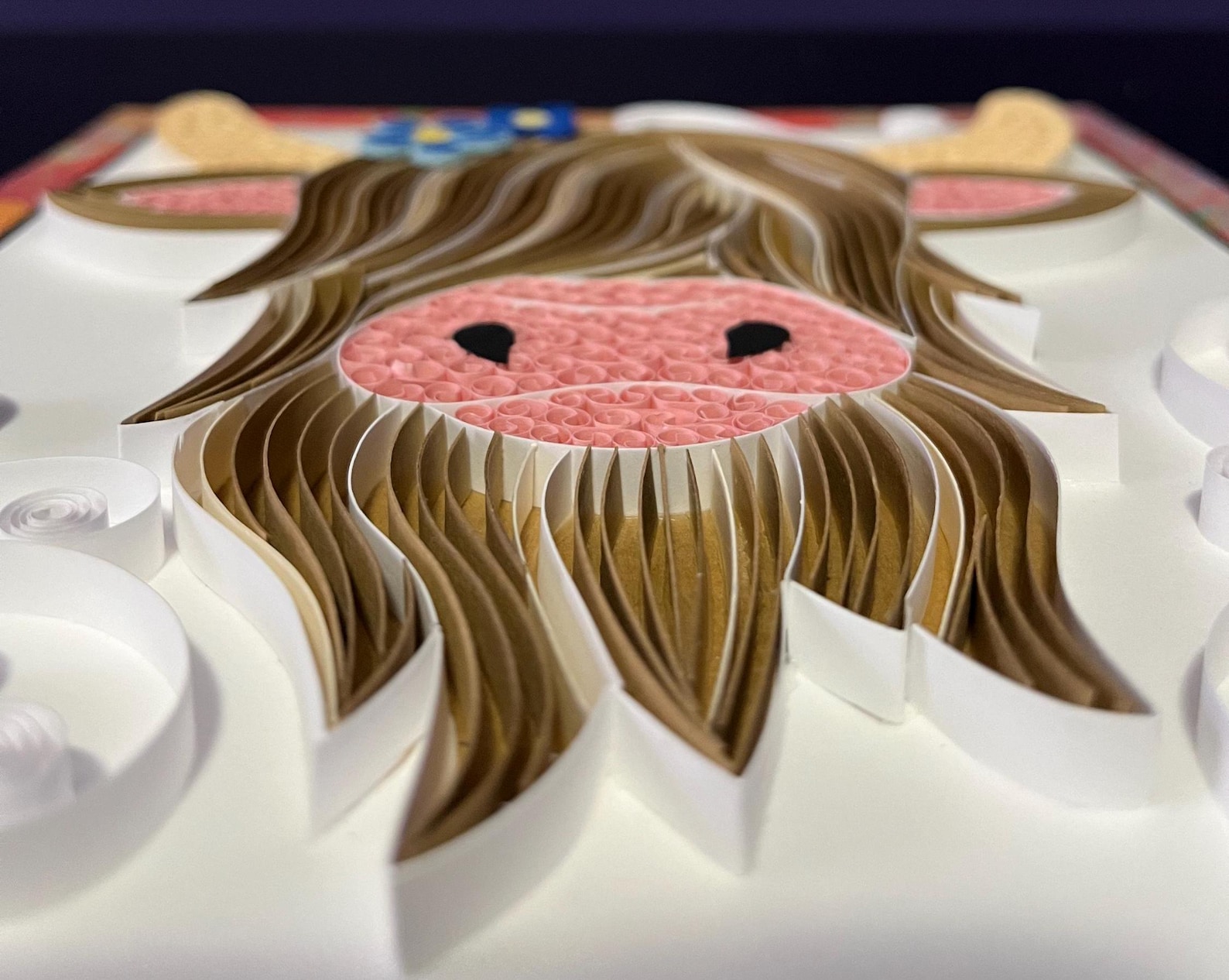 Highland Cow Quilling Art| Country Home Decor| Farm Themed Framed Wall ...