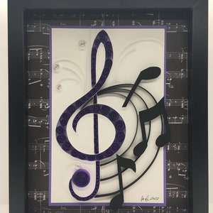 Treble Clef Music Note Framed Wall Art Room Decor Music - Etsy