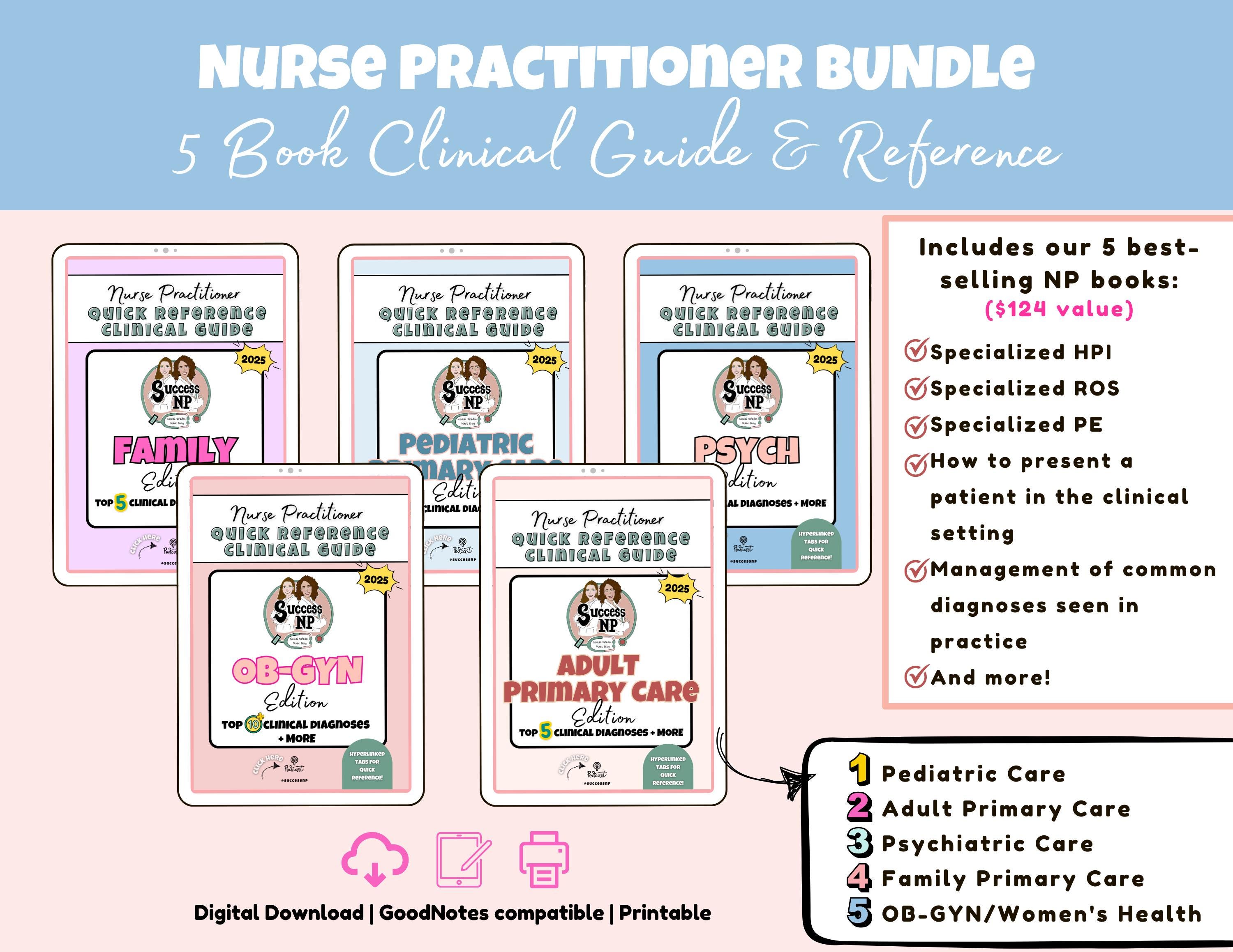 Nurse Practitioner Clinical Guides Bundle: FNP Study References (PDF ...