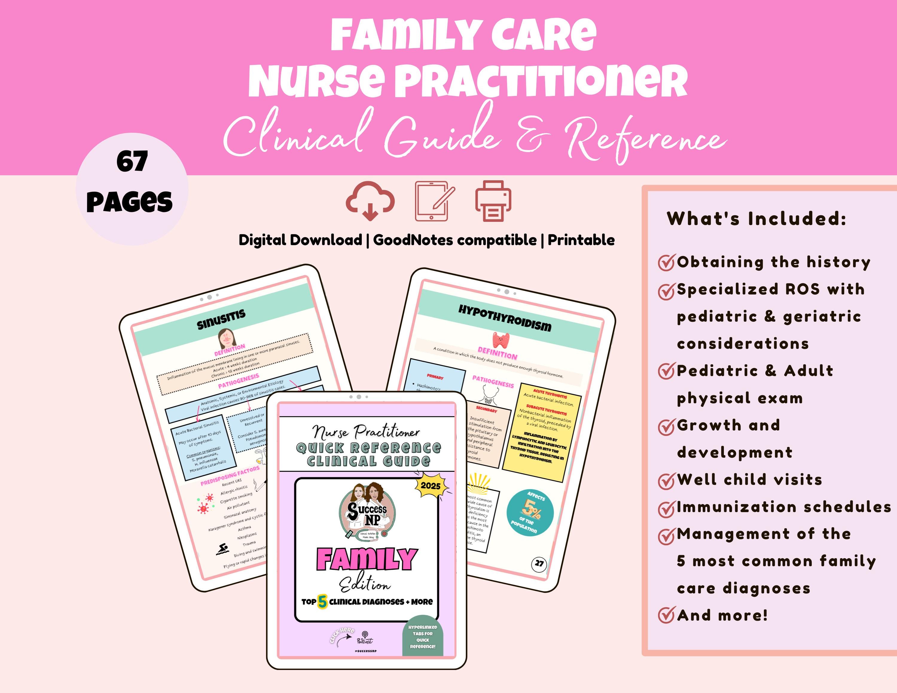 Nurse Practitioner Clinical Guides Bundle: FNP Study References (PDF ...