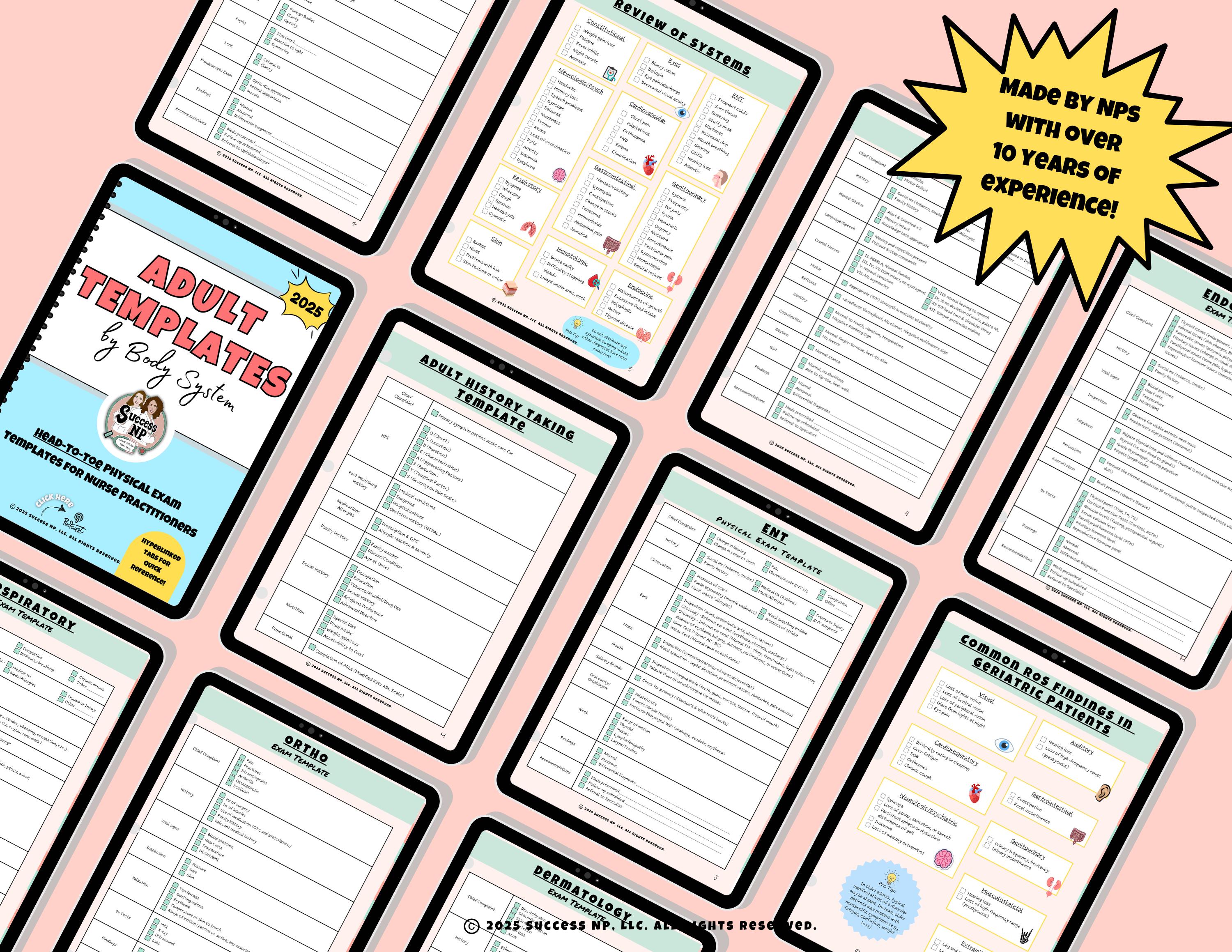 NP Clinical Guide: Adult Physical Exam Templates (PDF) - Etsy