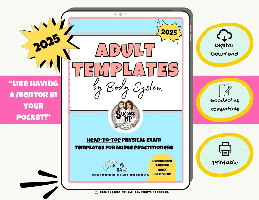 NP Clinical Guide: Adult Physical Exam Templates (PDF) - Etsy