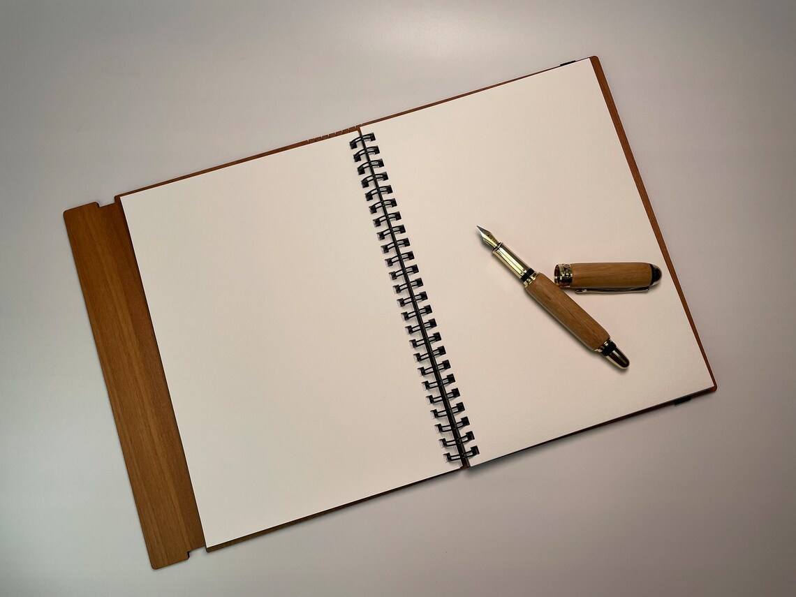 Wooden Notebook Cover Custom Engraved for A5 Notebooks Unique Gift Made ...