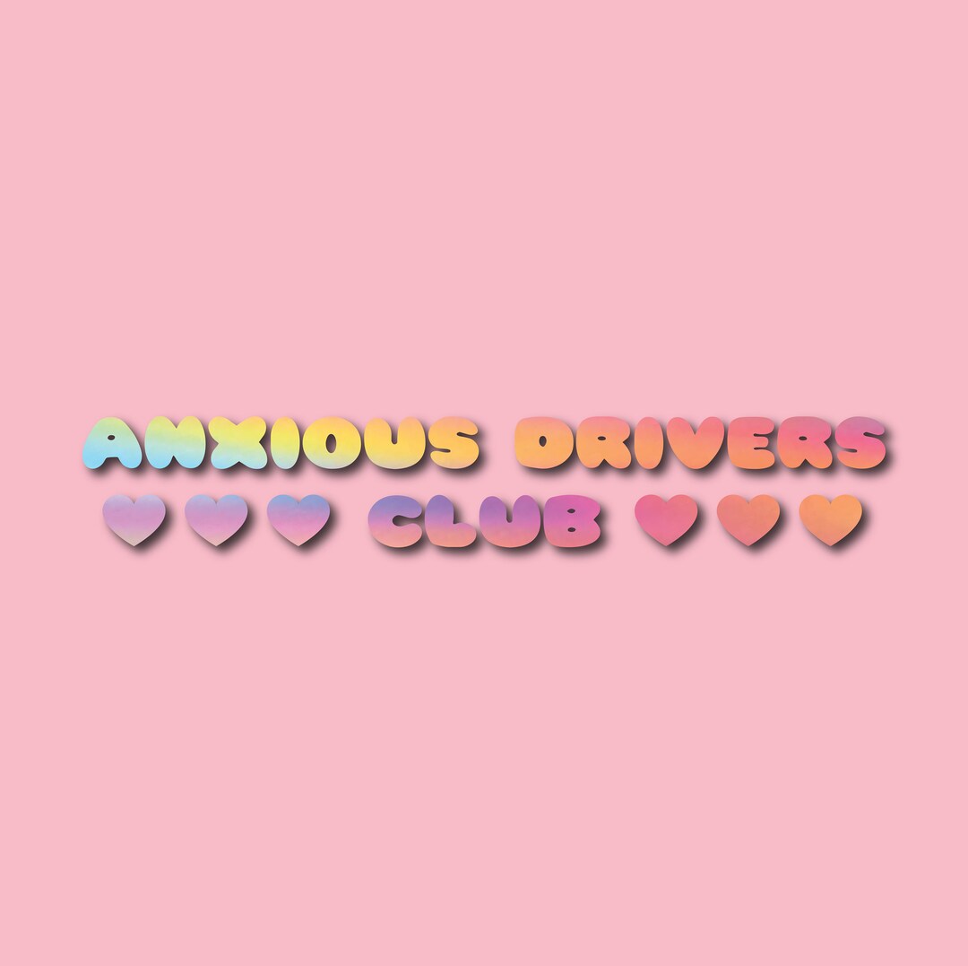Anxious Drivers Club Holographic Mini Marshmallow Vinyl Car Decal - Etsy