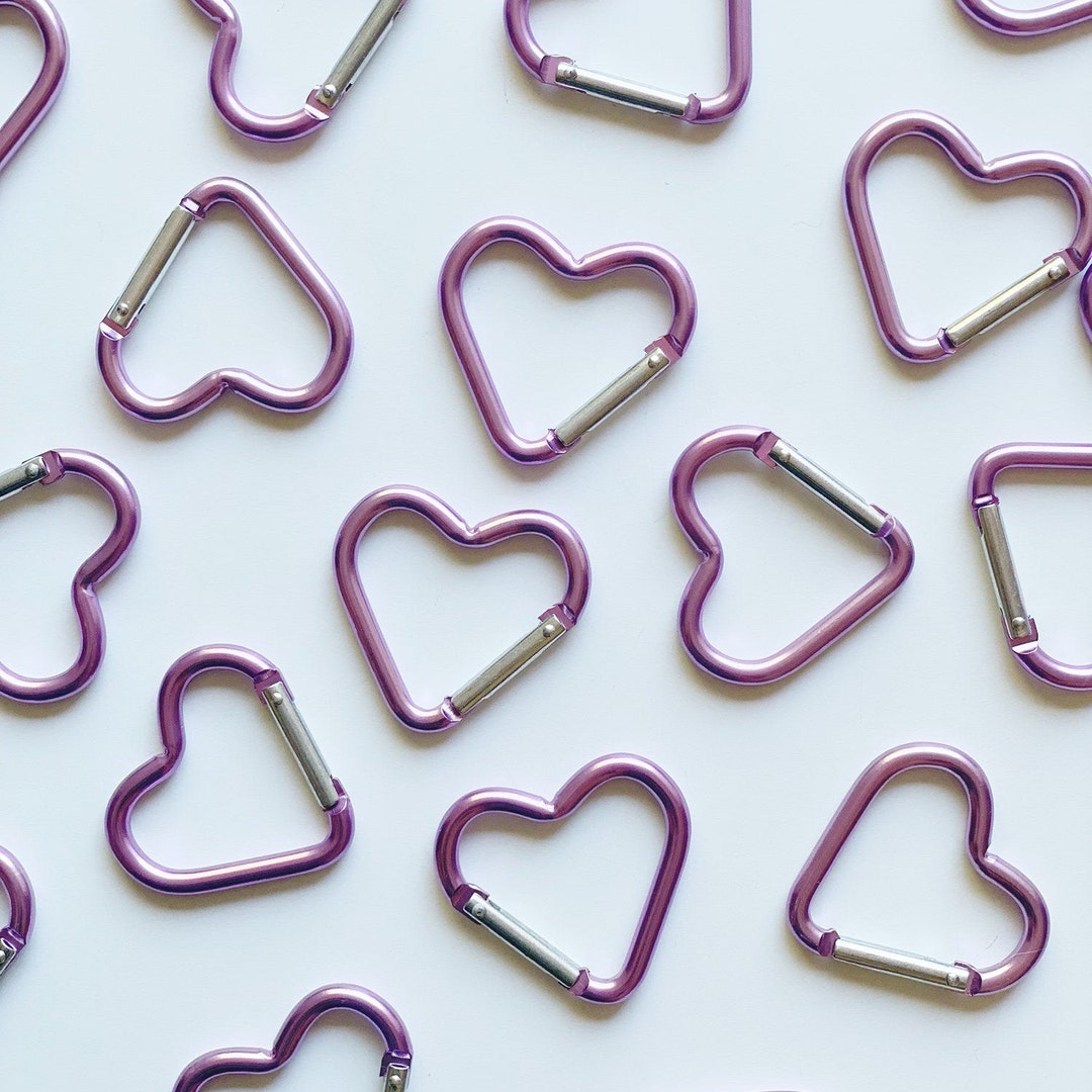 Lavender Light Purple Heart Carabiner Key Chain - Etsy