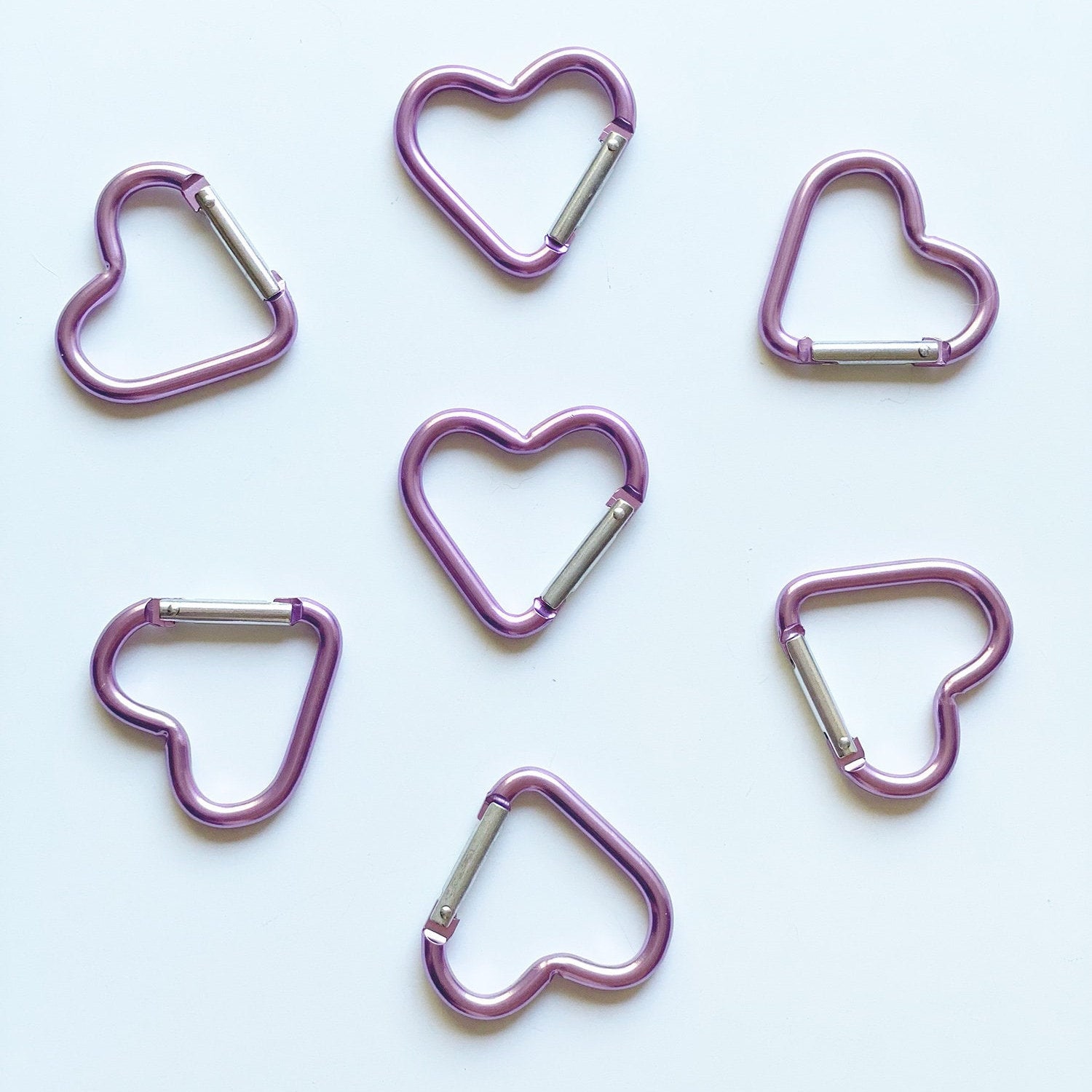 Lavender Light Purple Heart Carabiner Key Chain - Etsy