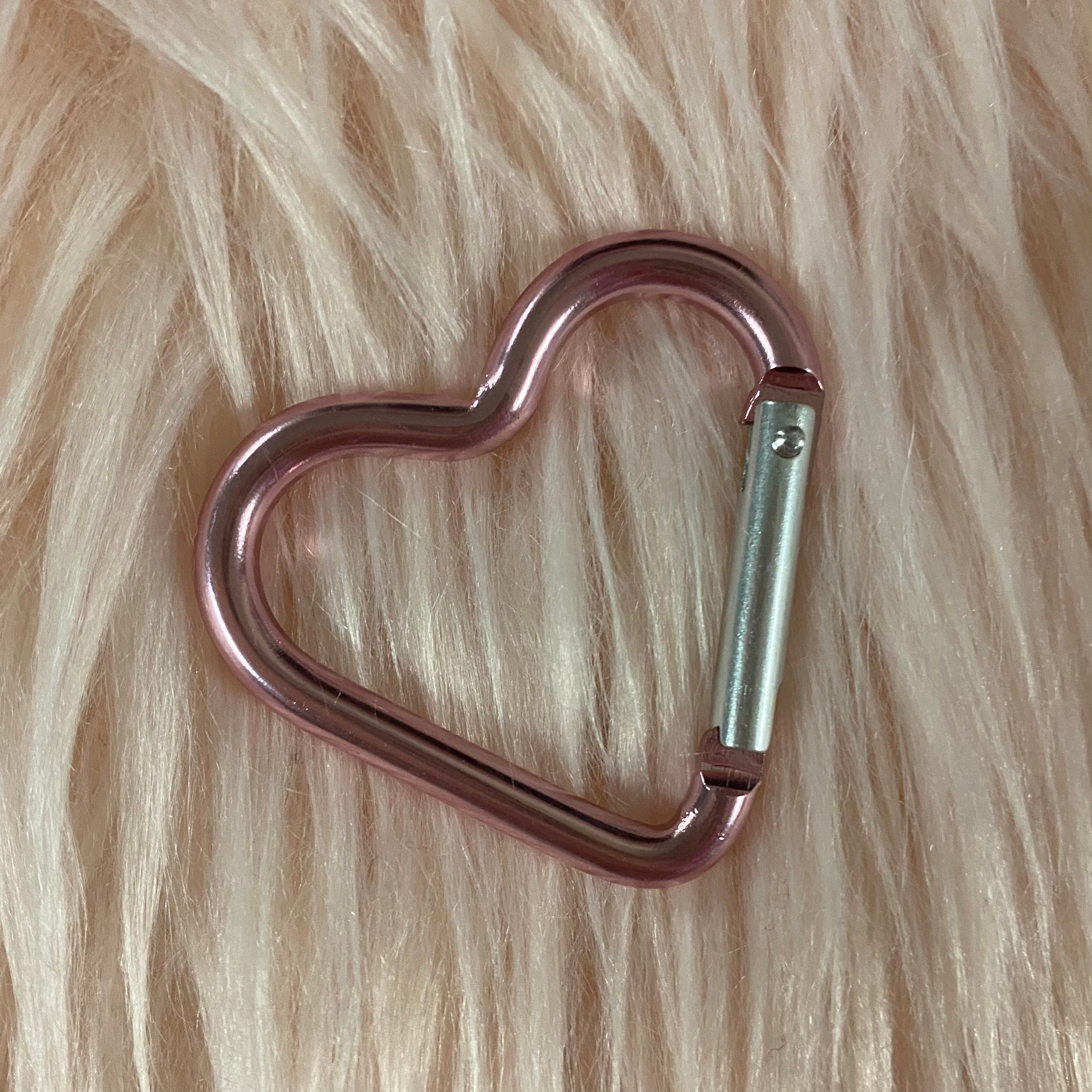 Light Pink Heart Carabiner Key Chain | Etsy