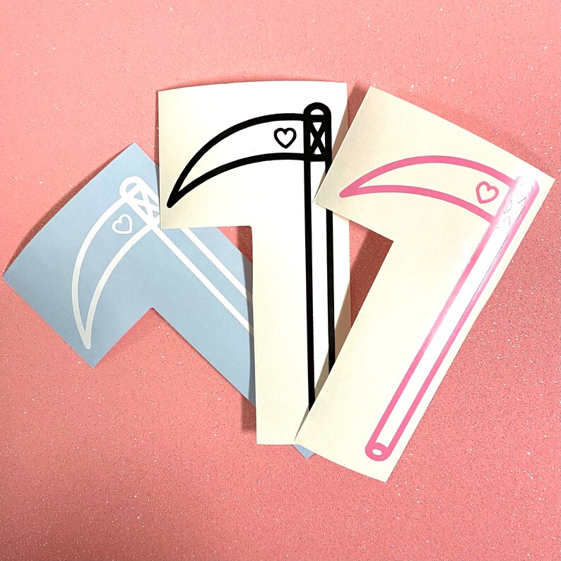 Heart Scythe Kawaii Vinyl Car Decal - Etsy