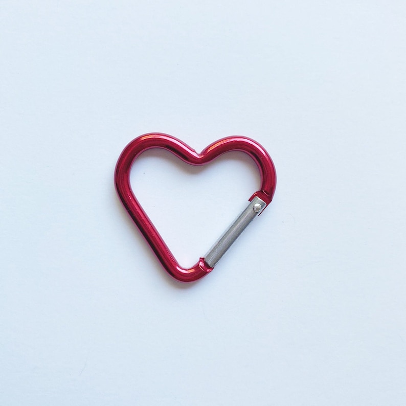 Red Heart Carabiner Key Chain | Etsy