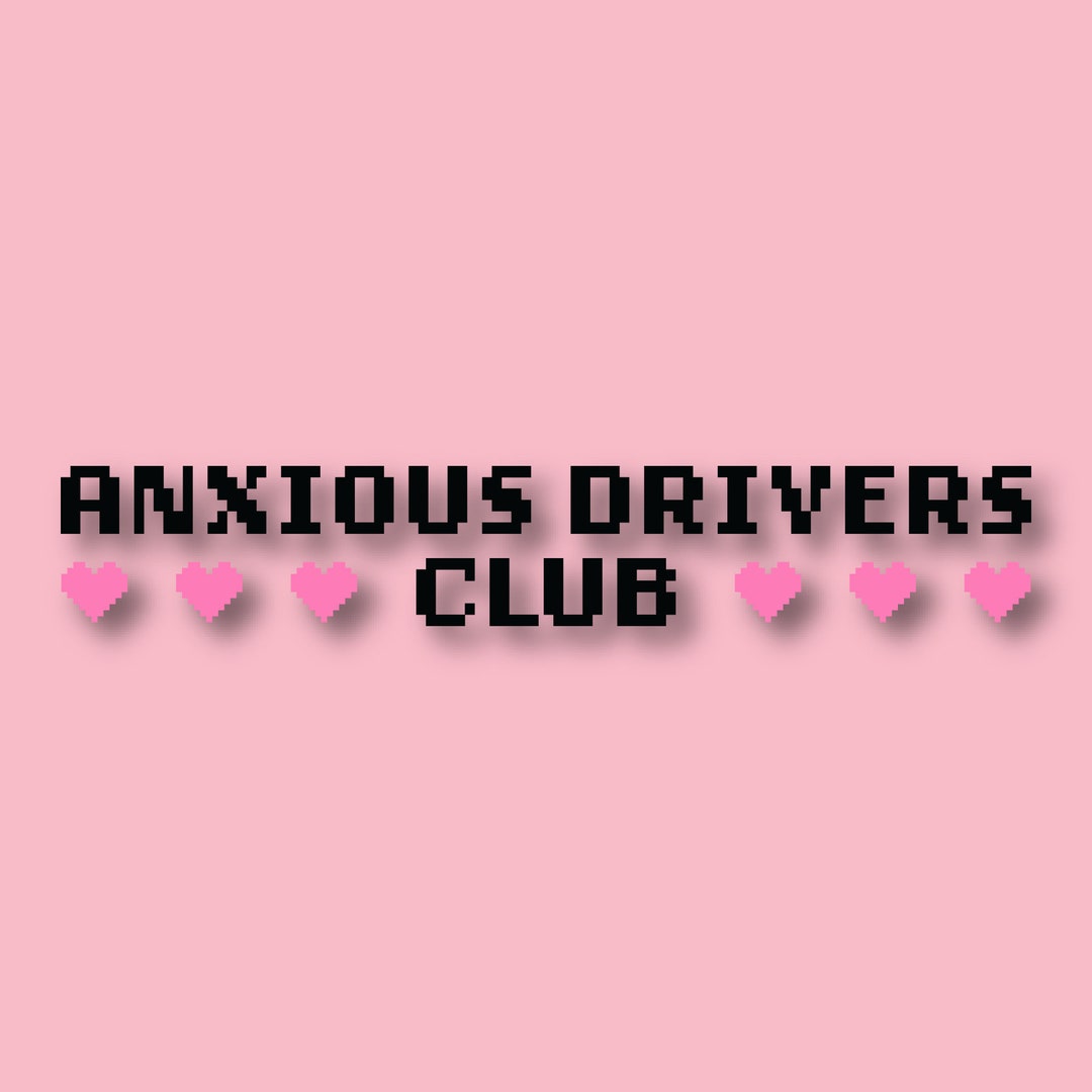 Anxious Drivers Club Pixel Vinyl Car Decal - Etsy