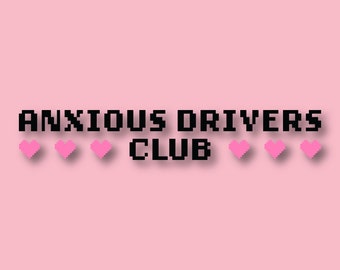 Anxious Drivers Club Holographic Pixel Mini Vinyl Car Decal | Etsy