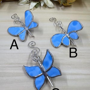 Blue Stained Glass Butterfly/moth Key Ornament - Etsy