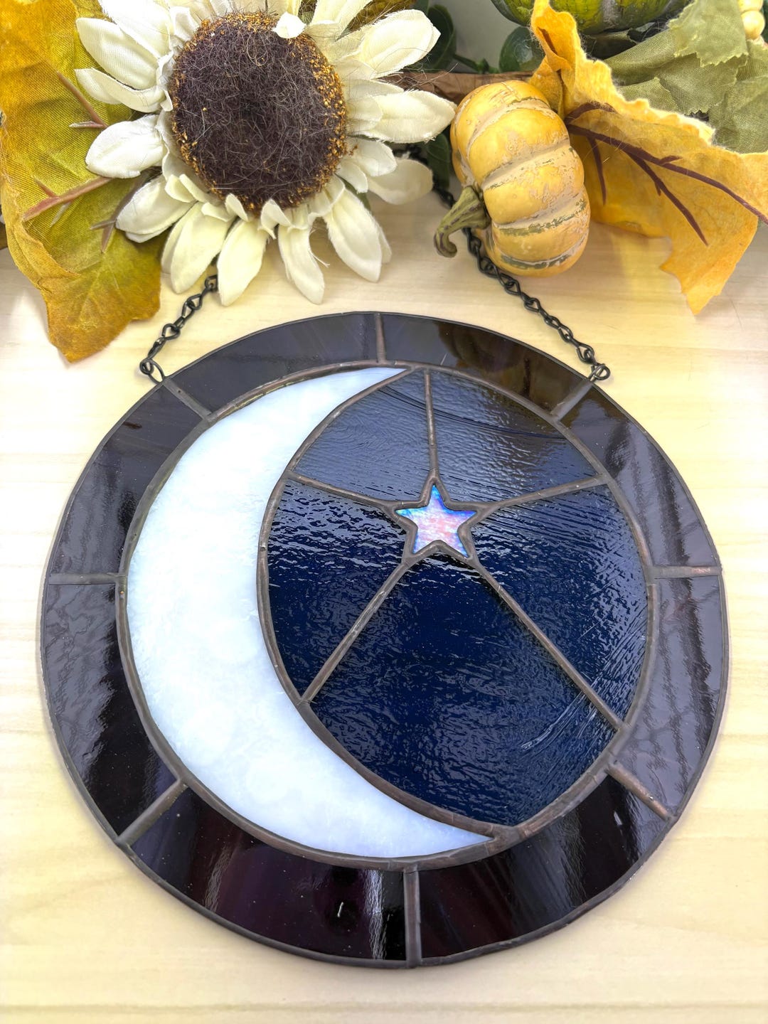 Stained Glass Moon Suncatcher - Etsy