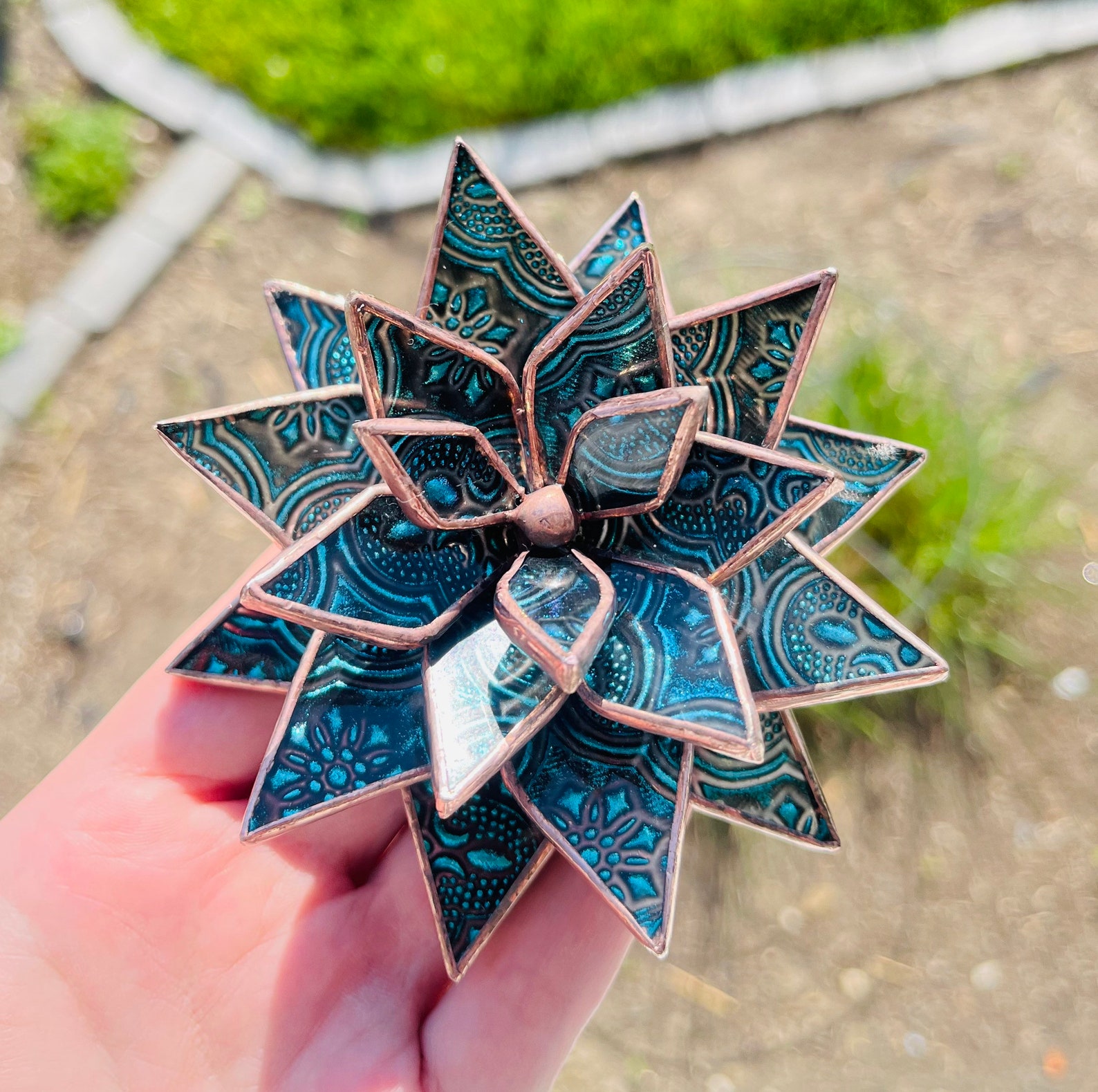 Flora Sparkle Van Gogh Glass Succulent/lotus - Etsy